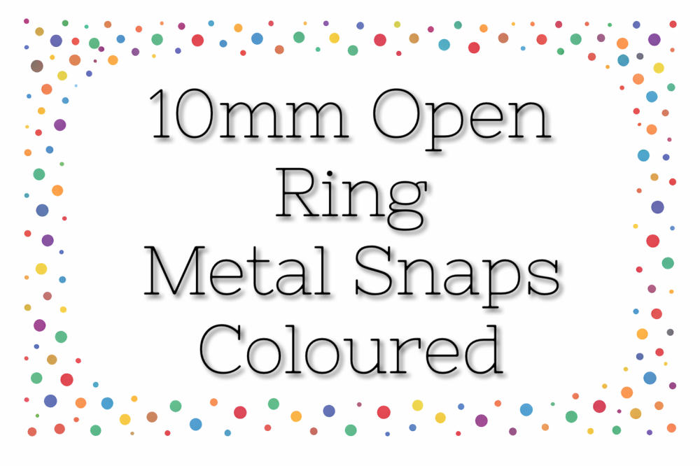 10mm KAM Open Ring Metal Snaps Coloured