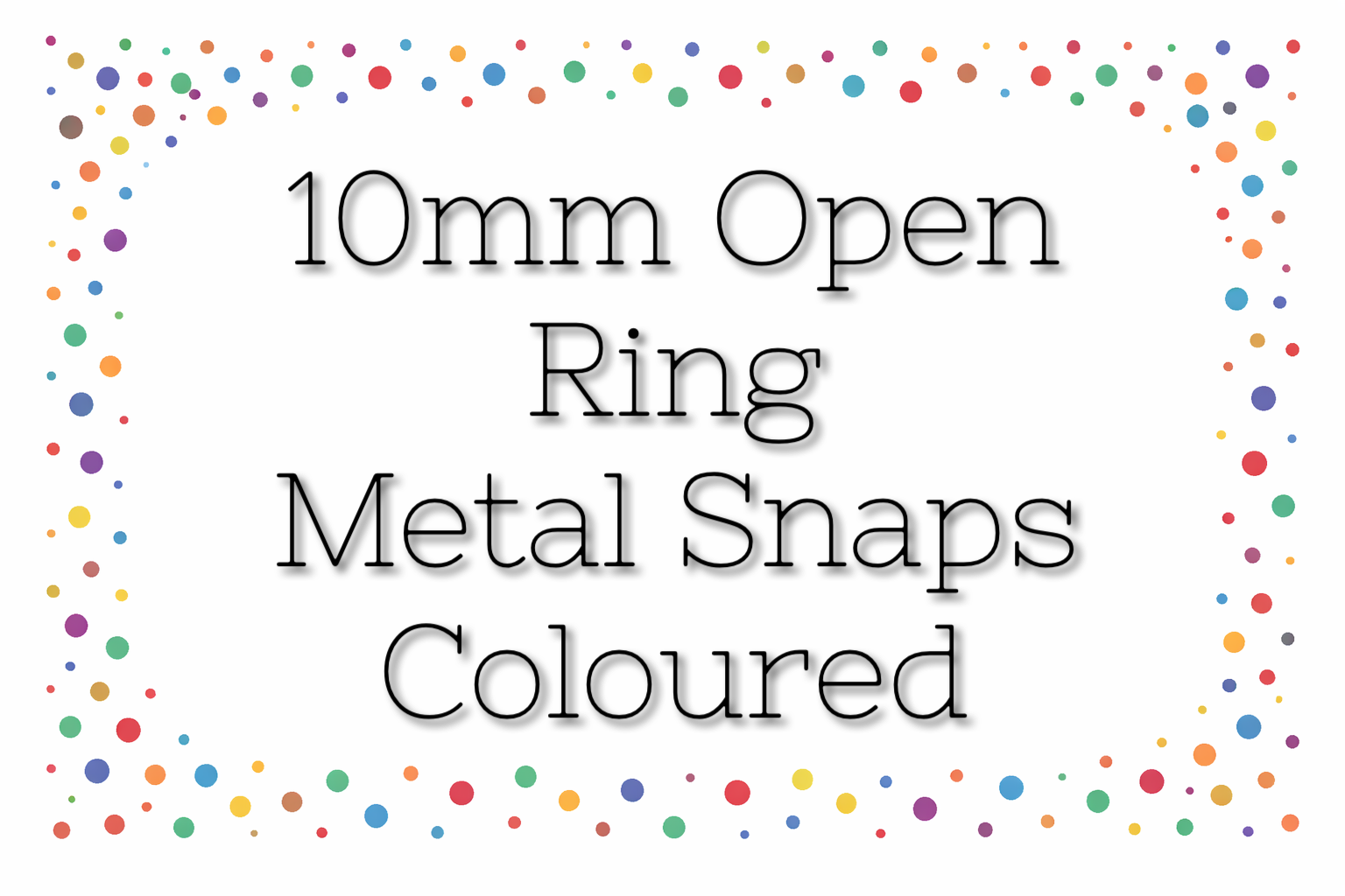 10mm KAM Open Ring Metal Snaps Coloured